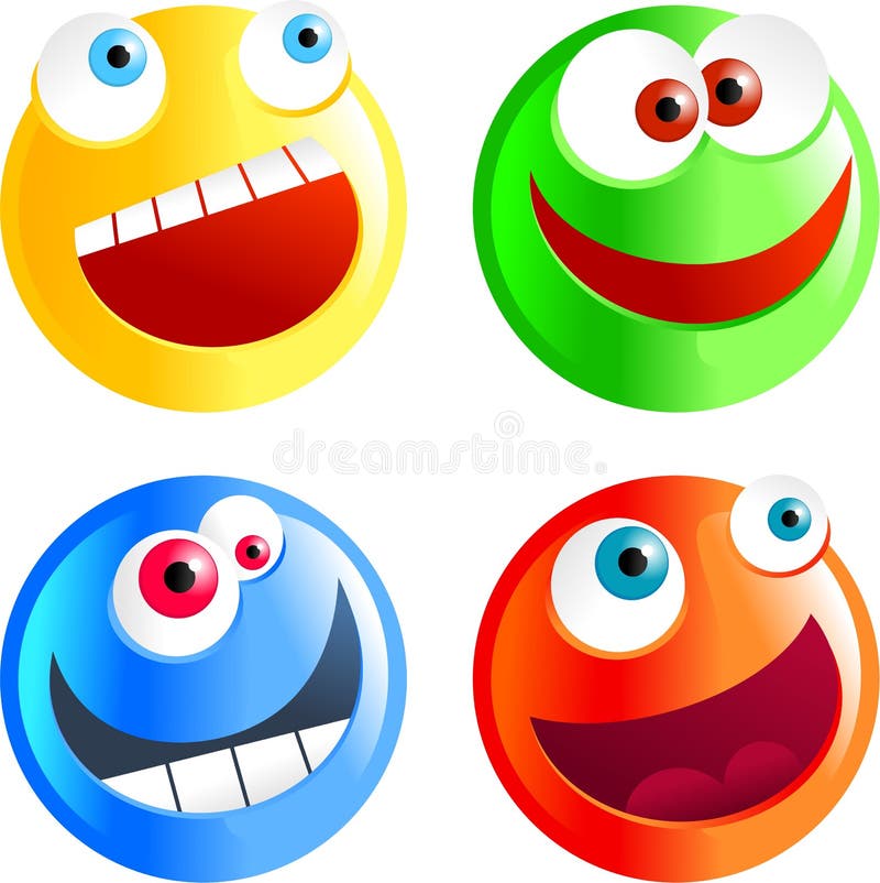 Diverse smilies stock illustration. Illustration of grin - 5602419