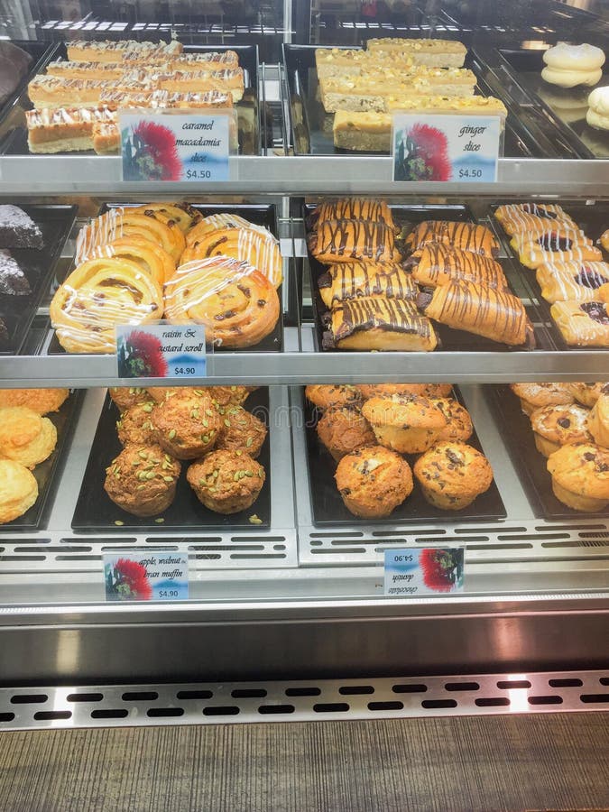 Snacks Fare in a Cafe Display Cabinet Editorial Photography - Image of ...