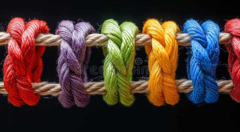 Diverse Strings Intertwined As a Heart-shaped Rope Formation Embody the ...