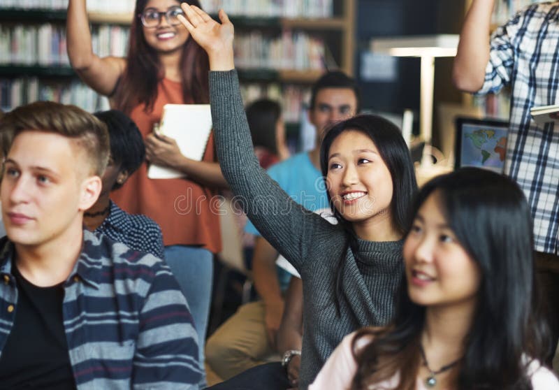 Diverse student in a class stock image. Image of back - 102602837