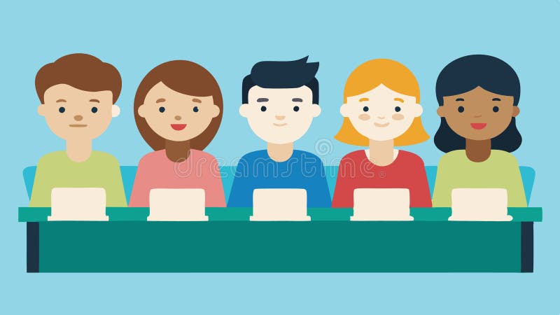 Diverse Student Group a Diverse Group of Students Sitting at a School ...