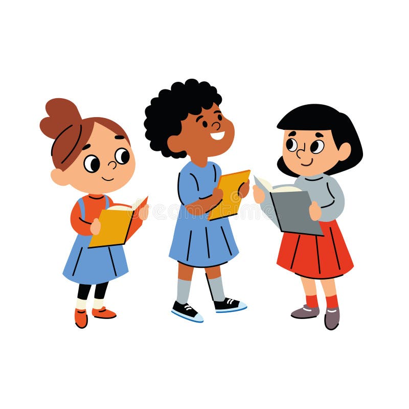 Diverse Students Discussion School Interaction Stock Illustration ...