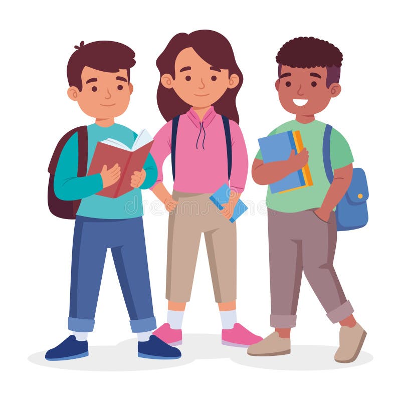 Diverse Students Together Icon Stock Illustration - Illustration of ...
