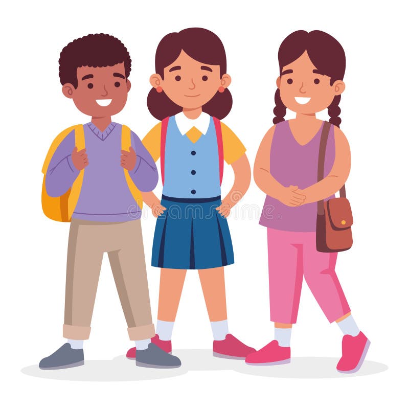 Diverse Students Walking Together Icon Stock Illustration ...