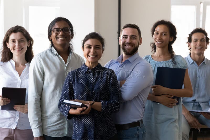 Diverse Successful Team of Happy Office Workers of Different Races ...