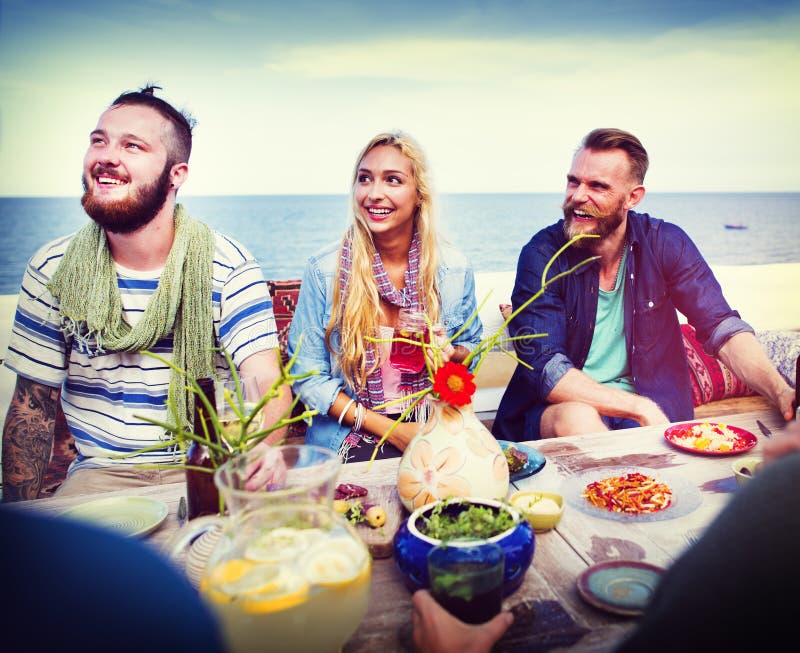 Diverse Summer Beach Party Roof Top Fun Concept Stock Photo - Image of ...