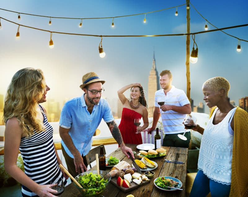 Diverse Summer Party RoofTop Fun Concept Stock Photo - Image of multi ...