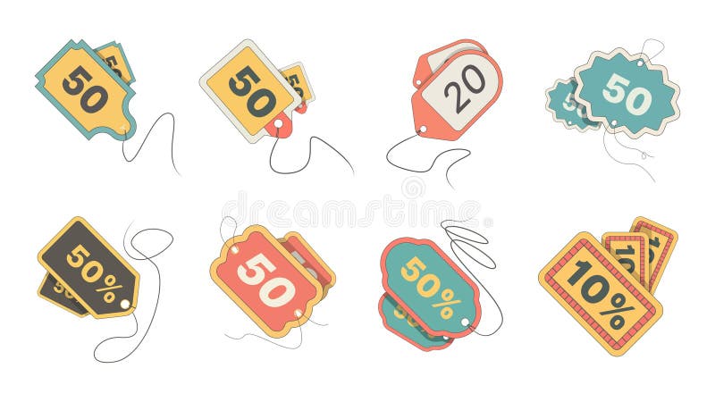 Diverse Tag Collection: Geometric and Organic Shape Vectors Stock ...