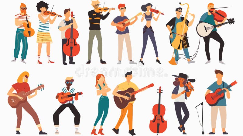 Diverse Talented Individuals Enjoying Various Hobbies Stock Vector ...