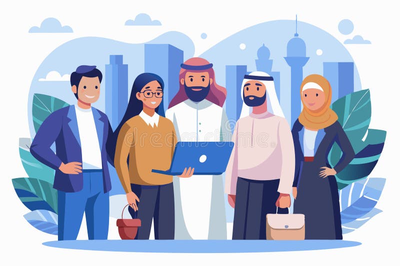 A Diverse Team of Arab Muslims Engages in Collaboration, Discussing ...