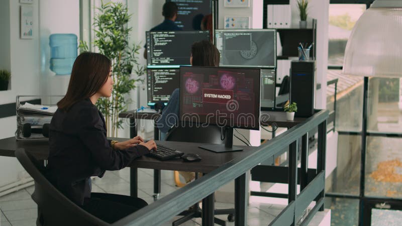 Diverse Artificial Intelligence Programers Typing System Code Stock ...