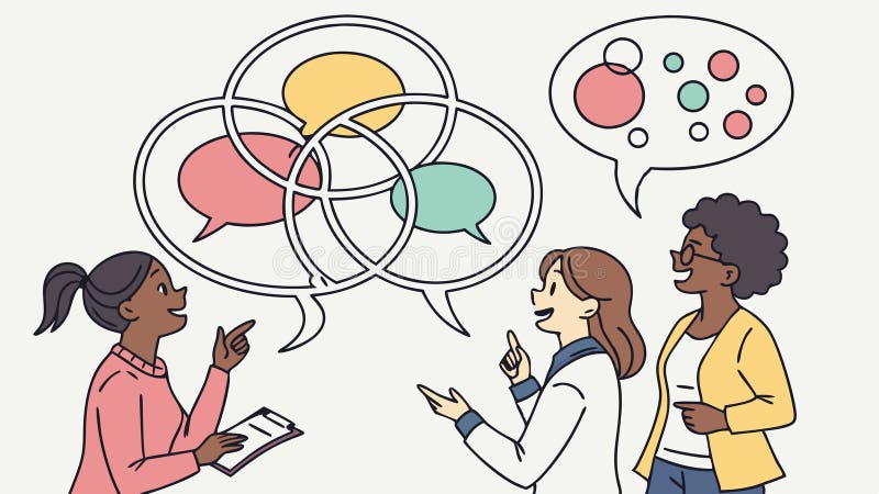 Diverse Team Brainstorming, Collaborative Idea Generation, Vector ...