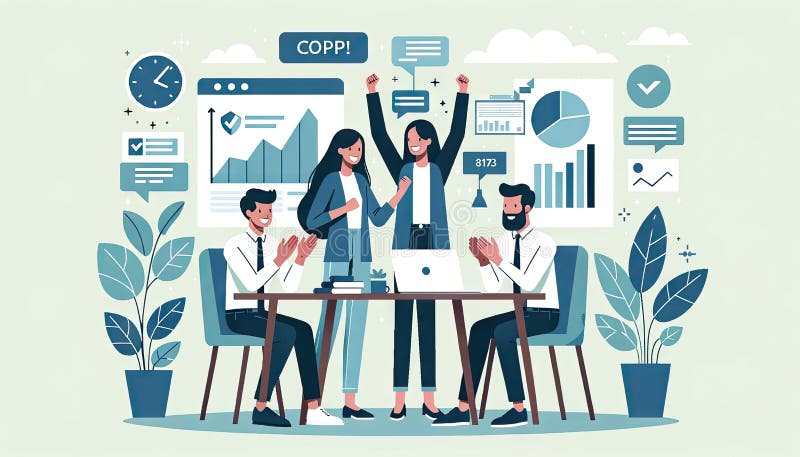 Diverse Team Brainstorming: Minimalistic Flat Illustration AI Generated ...