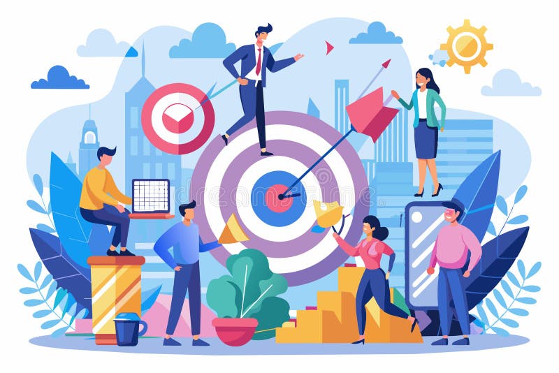 A Diverse Team Collaborates on Business Targets, Using Charts and ... A Diverse Team Collaborates on Business Targets, Using Charts and ...