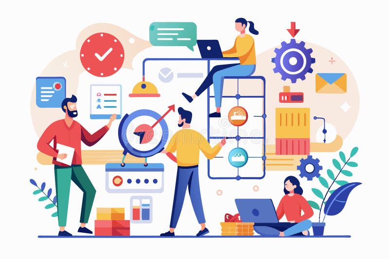 A Diverse Team Collaborates on Project Management, Using Agile Methods ...