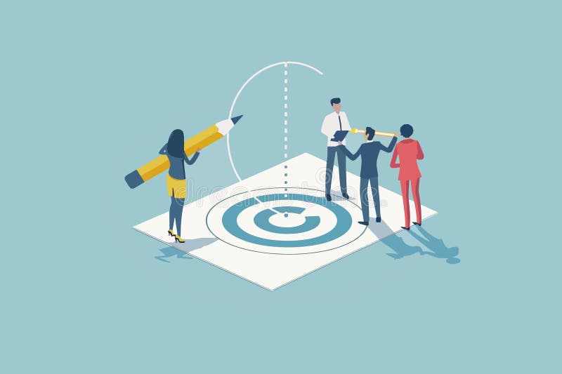 Diverse Team Collaborates on Strategic Planning, Using Giant Pencil and ...