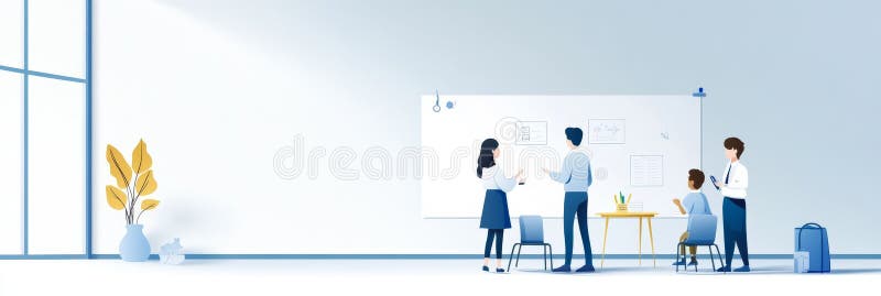 A Diverse Team Collaborates on a Whiteboard Engaging in Brainstorming ...