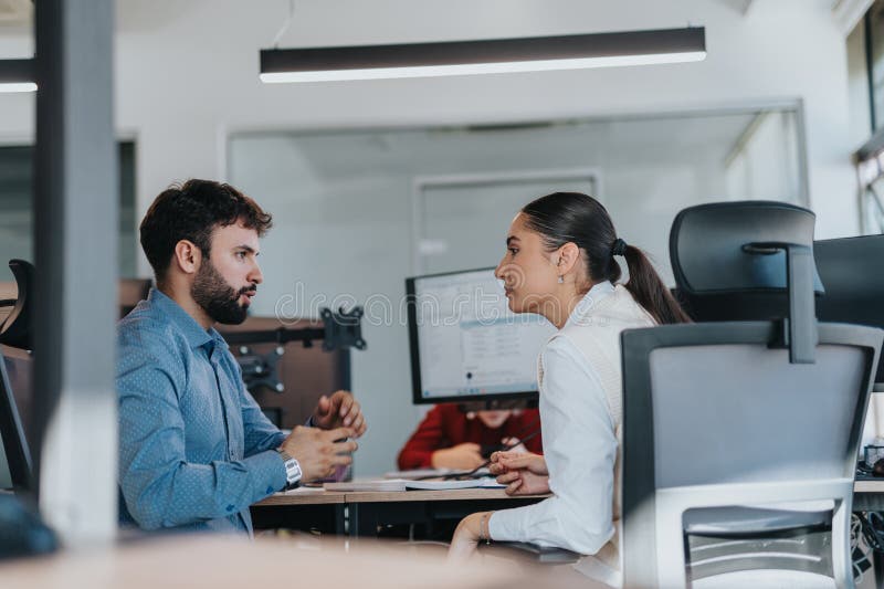 Diverse Team Collaborating in a Modern Office Setting Stock Image ...
