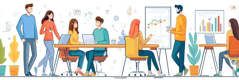 Diverse Team Collaborating in a Modern Workspace during a Business ...