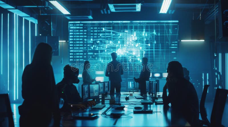 Diverse Team of Computer Engineers Discuss Project Drafts on a ...