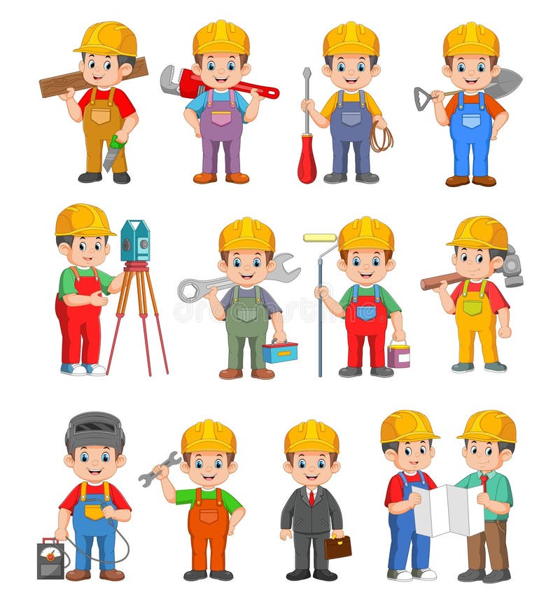 Diverse Team of Construction Workers Use Various Tools and Equipment ...