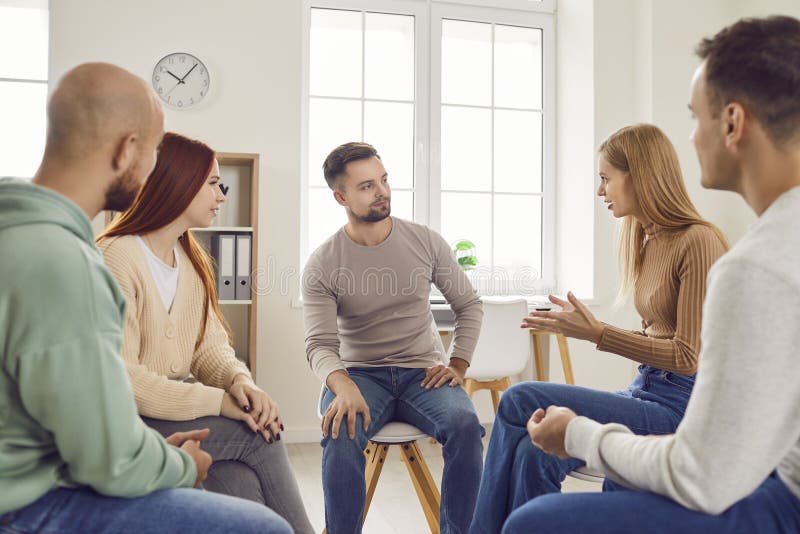 Diverse Team in Dialogue at Circle Stock Image - Image of meeting ...