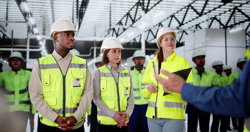 Diverse Team of Factory Plant Engineers Train Stock Photo - Image of ...