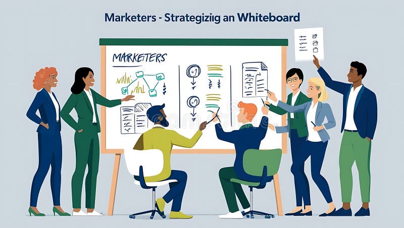 Diverse Team of Marketers Collaborating and Strategizing Around a ...
