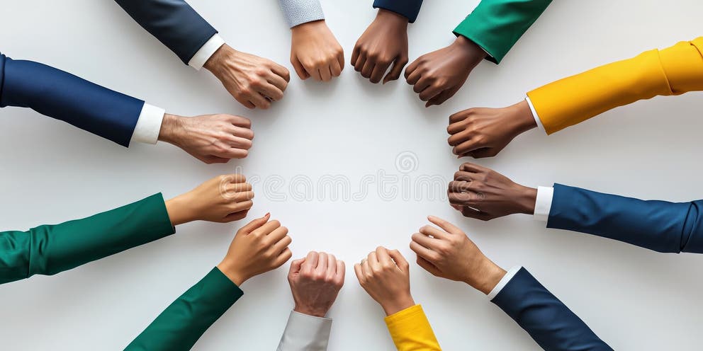 Diverse Team Members Engage in a Collaborative Effort with Hands ...