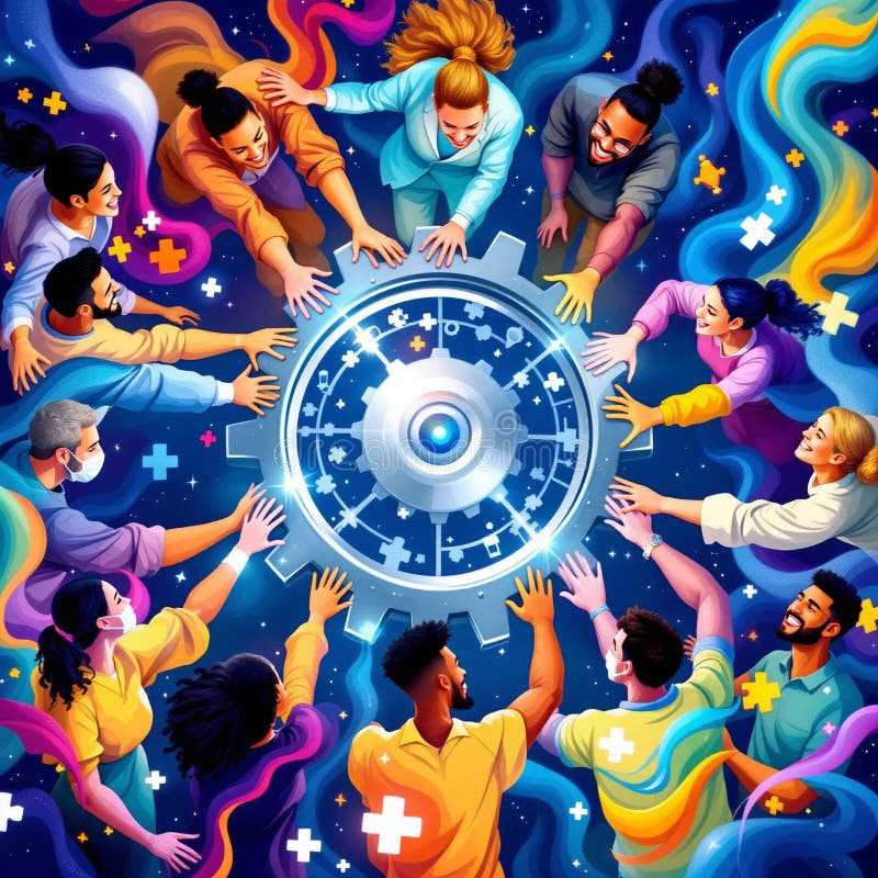 Collective Achievement Vector Illustration Stock Illustration ...