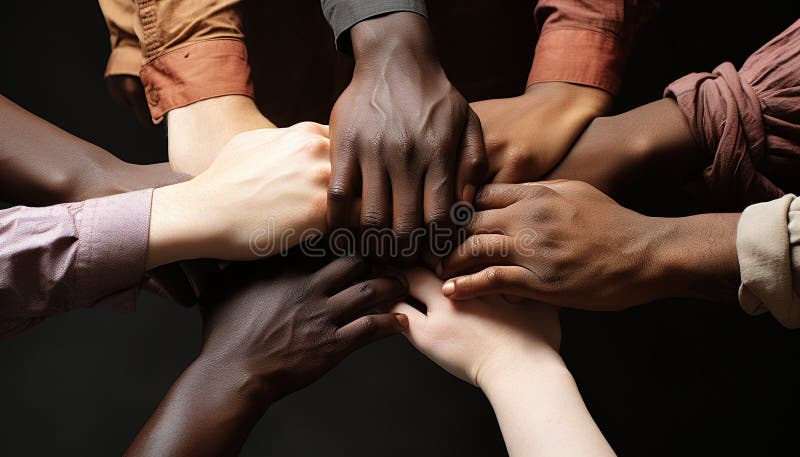 A Diverse Team of People Holding Hands in Unity Generated by AI Stock ...