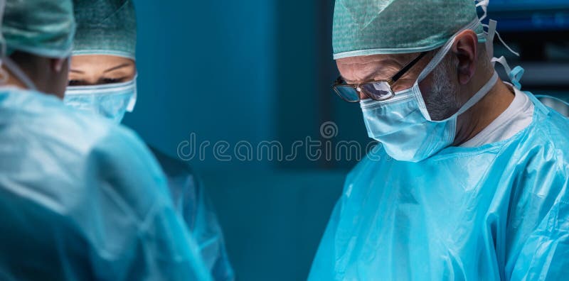 Team of Medical Doctors Performs Surgical Operation in Modern Operating ...