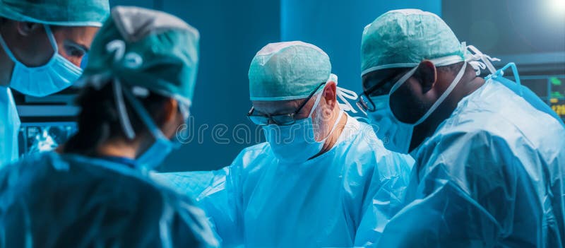 Team of Medical Doctors Performs Surgical Operation in Modern Operating ...