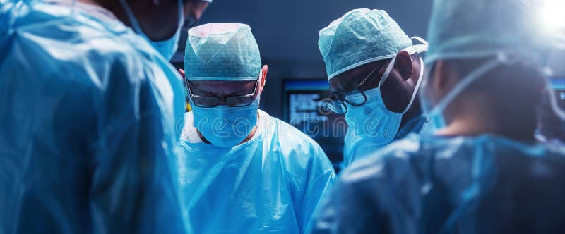 Diverse Team of Professional Medical Surgeons Perform Surgery in the ...