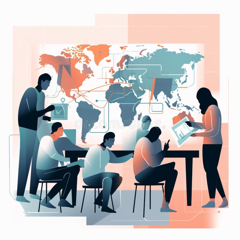 Global Collaboration: a Team Working Together on a Project with a World ...