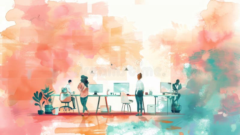 A Diverse Team of Professionals Collaborating in a Modern Office ...