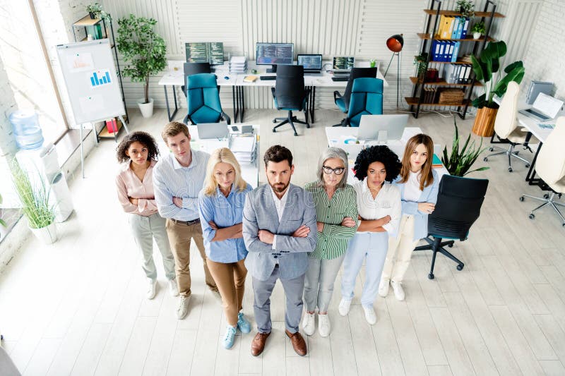 Diverse Team of Professionals Posing Confidently in a Modern Office ...