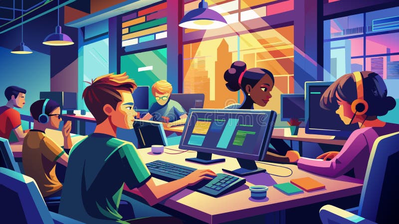 Diverse Team of Professionals Working in a Modern Tech Office Stock ...