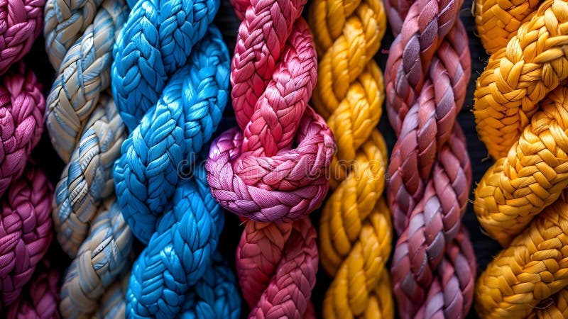 Diverse Team Ropes Symbolize Strength Unity Communication Support and ...