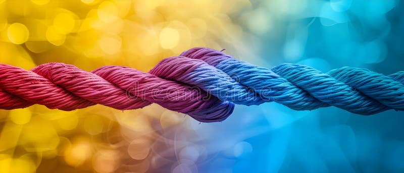 Diverse Team Showing Strength, Unity, and Teamwork with Closeup Ropes ...