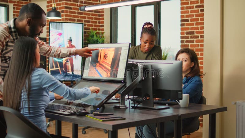 Diverse Team of Women Developing Machine Component on Cad Software ...