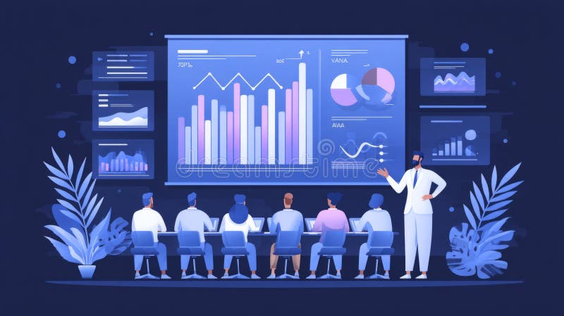 Diverse Team Working with AI Dashboard Analyzing Business Performance ...