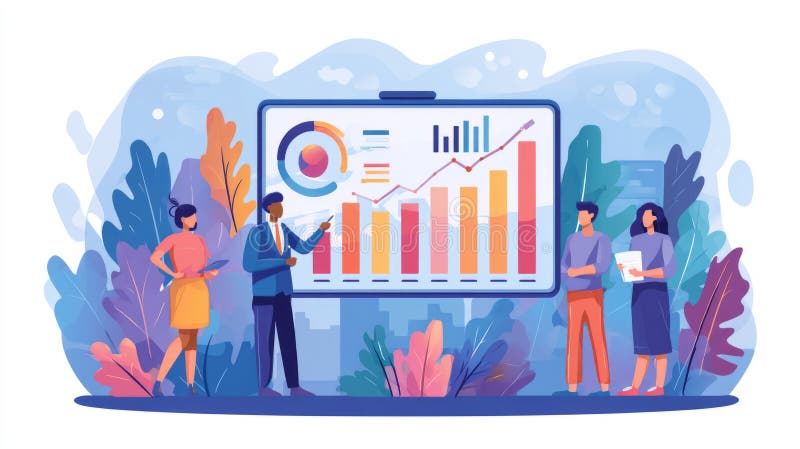 Diverse Team Working with AI Dashboard Analyzing Business Performance ...