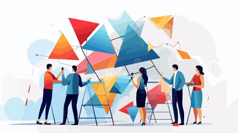 Diverse Team of People Engaging in Playful Activities Stock Vector ...