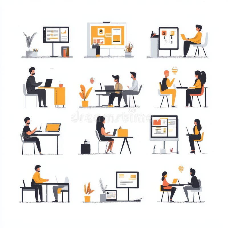 Diverse Team Working Together on Projects Using Laptops and Screens ...