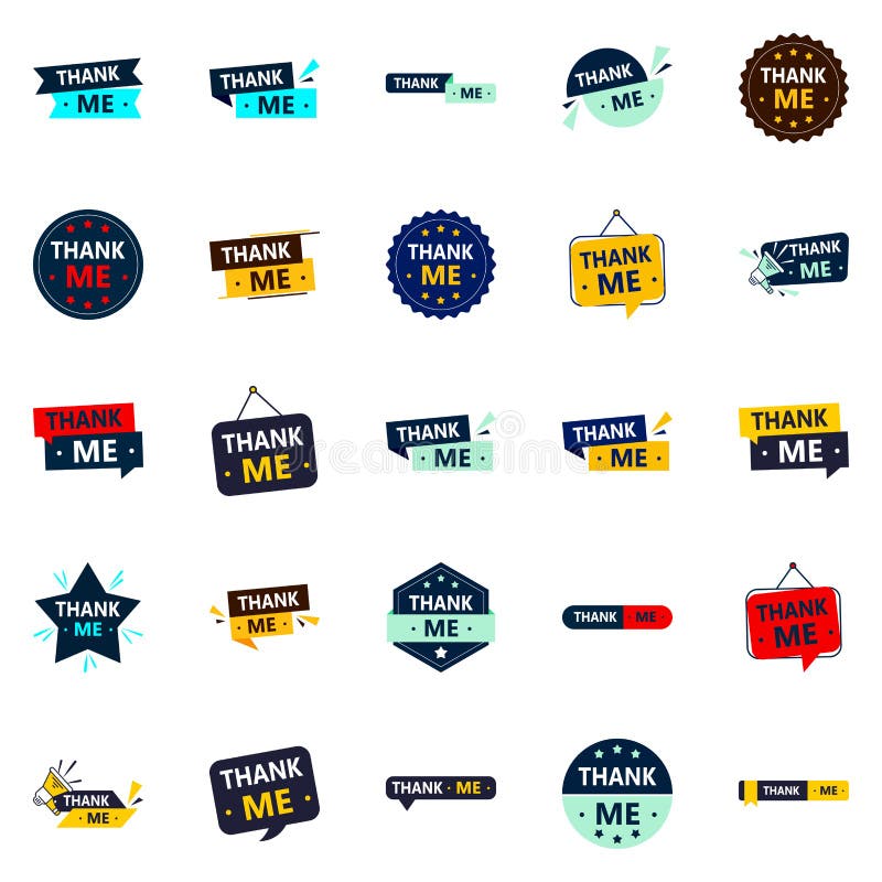 25 Diverse Thank Me Banners To Show Your Appreciation Stock Vector ...
