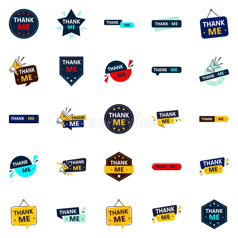 25 Diverse Thank Me Banners To Show Your Appreciation Stock Vector ...