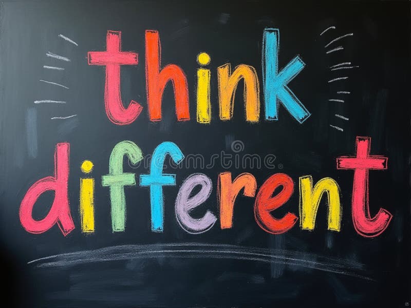 Diverse Think Different Motto on Chalkboard Stock Illustration ...