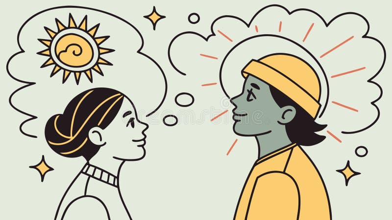 Diverse Thinking, Sun and Gears Thought Bubbles, Vector Design ...