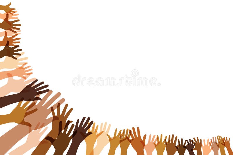 Many Multicultural Hands Form a Circle Stock Illustration ...